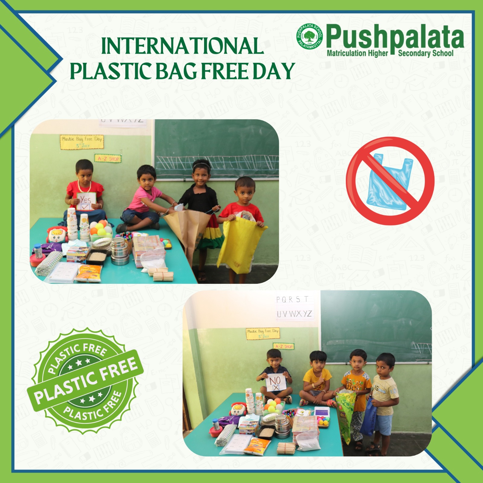 Plastic bag free day – 03.07.2024 | Pushpalata Matriculation Higher ...